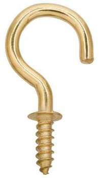 1/2 Inch Screw-In Utility Hook, Brass | Seattle Marine