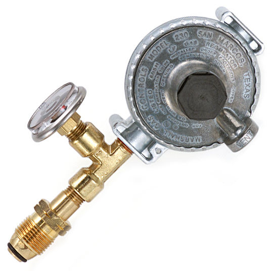 Trident Marine 1200-1411 LP gas regulator with gauge | Seattle Marine